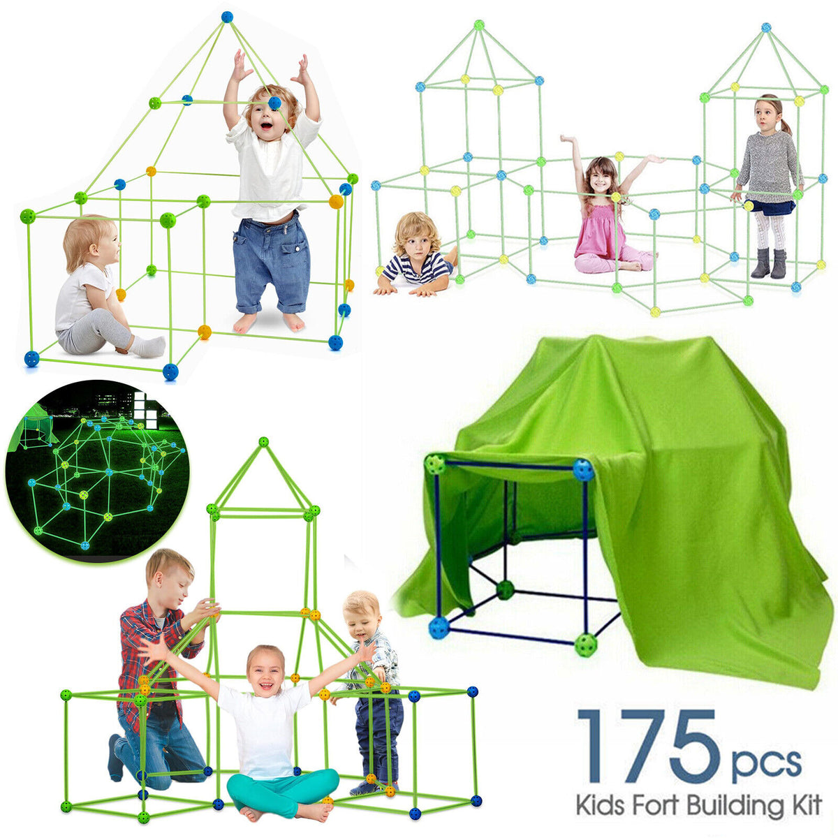 Funhub Fort - Kids Construction Fort Building Kit Indoor & Outdoor Gif ...