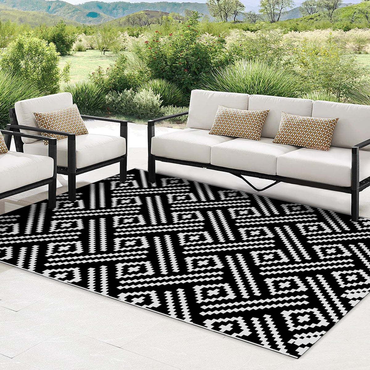 Extra Large Outdoor Rug(150x245cm) - Camping Rug, Porch Rug, Reversibl ...