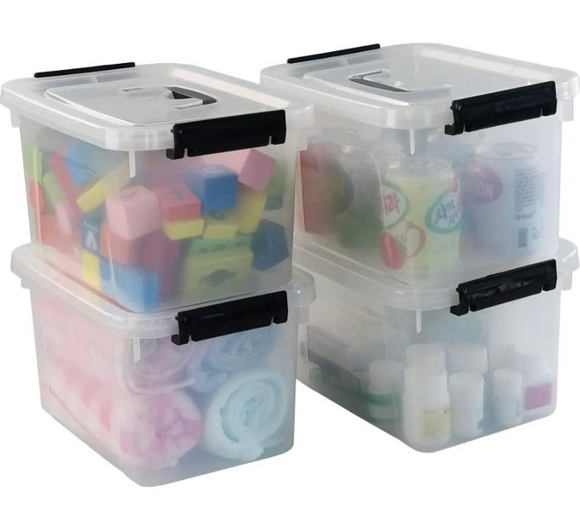 5 Liter Clear Plastic Storage Box 4-Pack – Easy Bargains