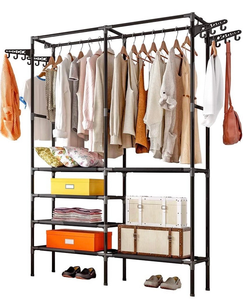 Clothes Rack Clothes Rack Hanger Garment Portable Shoe Rack Hat Hook ...